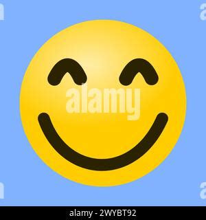 Happy Facial Expression Emoticon Isolated On White Background Smile