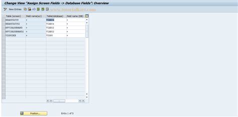 FOAR14 SAP Tcode REAR Field Assignment Screen DB Transaction Code