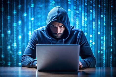 Cyber Hijacking Hacker Using Laptop For Internet Breach Premium Ai