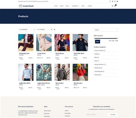 Woo Product Grid Avada Website Builder