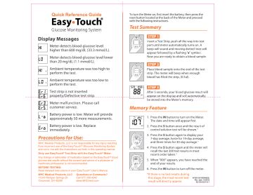 EasyTouch Glucose Monitoring System User Guide Manualzz