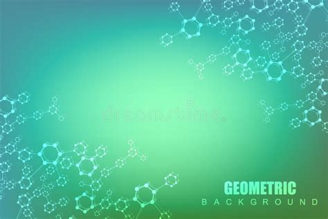 Geometric Abstract Background With Connected Line And Dots Structure Molecule And Communication