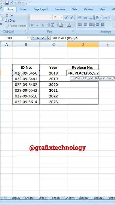 Replace Formula Use In Excel Viral Shorts Short Shortfeed Reels Grafixtechnology Youtube