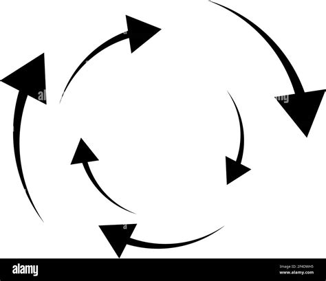 Rotating Arrows Concentric Radial And Circular Arrow Element Cycle