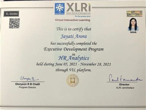 I Am Pleased To Announce That I Have Successfully Completed The Executive Development Program On