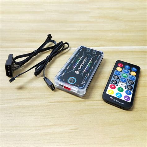 Pc Cooling Fan Hub Rgb Fan Controller Remote Control Computer Case Adapter Ebay