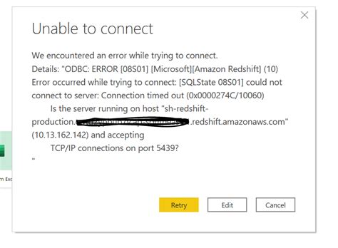 Unable To Connect To Amazon Redshift Microsoft Fabric Community