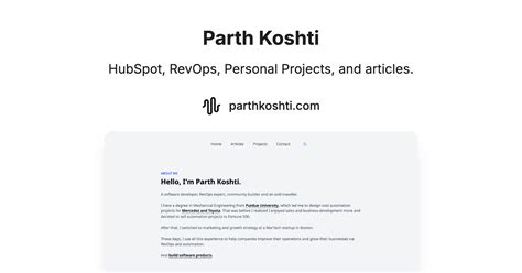 Parth Koshti Solopreneur Hubspot And Revops Expert Nerd