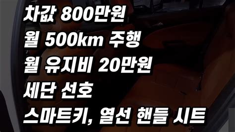 800만원 중고차 단종 됐지만 중고로는 만족스러운 세단 구독자 추천 Youtube