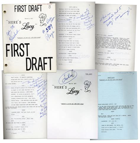 Lot Detail Lucille Ball First And Final Draft Scripts For An Episode Of Heres Lucy Guest