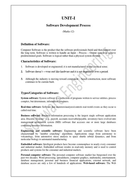 Unit I Pdf Scrum Software Development Software Development Process