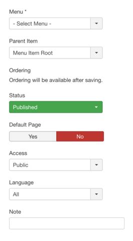 Help310 Menus Menu Item Manager Edit Joomla Documentation