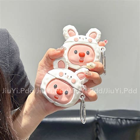 耳機保護套 保護套 保護殼 卡通 可愛兔帽小海狸 Airpods3代耳機套 適用airpods Pro2保護套二代 蝦皮購物