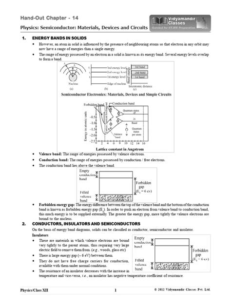 Iit Jee 2013 Physics Handout Chapter 14 Semiconductor Materisls