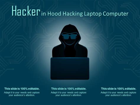 Hacker In Hood Hacking Laptop Computer Graphics Presentation Background For Powerpoint Ppt
