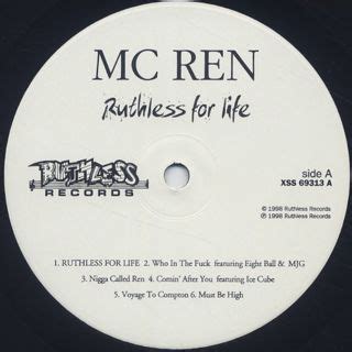 Mc Ren Ruthless For Life Lp Ruthless 中古レコード通販 大阪 Root Down
