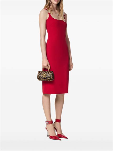 Versace Cady Midi Dress Red Farfetch Uk