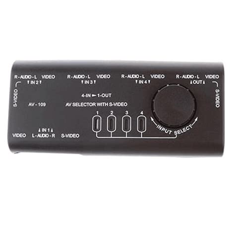 4 Way Av Switch Rca Switcher 4 In 1 Out Composite Video Lr Audio