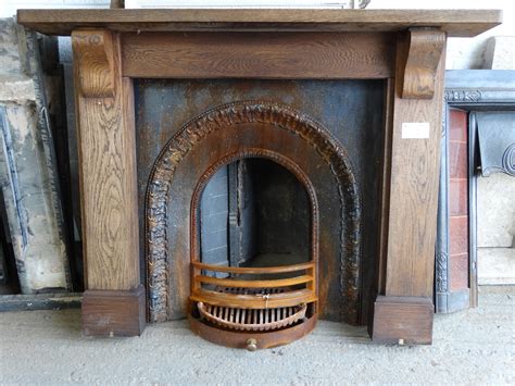 Solid Oak Fire Surround With Mantelpiece Insert Separate Watling Reclamation