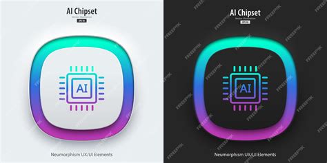 Premium Vector Ai Processor Chip Icon A Set Of Buttons With Chip Symbols Artificial