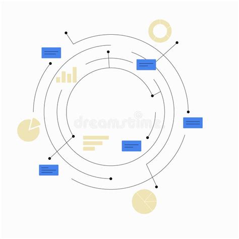 Circular Infographic Elements With Data Charts In Flat Vector
