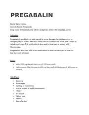 Understanding Pregabalin Uses Dosing And Side Effects Course Hero