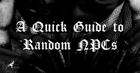 A Quick Guide To Random NPCs RPG Item RPGGeek
