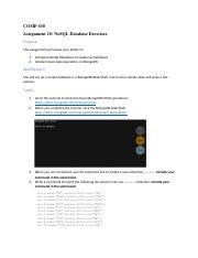 Assignment NoSQL Pdf COMP Assignment NoSQL Database Exercises Purpose