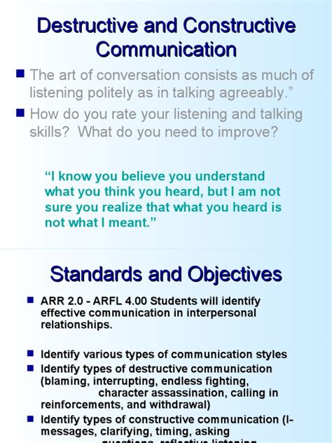 Option 1 Destructive Constructive Communication Pdf Anger Feeling