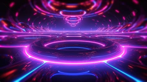 粉紅色霓虹燈照亮空間的 3d 科幻插圖 霓虹燈 隧道 氖背景圖片和桌布免費下載
