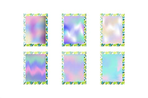 홀로그램 파스텔 네온 무지개입니다 자외선 금속 종이 프레젠테이션용 템플릿입니다 0명에 대한 스톡 벡터 아트 및 기타 이미지