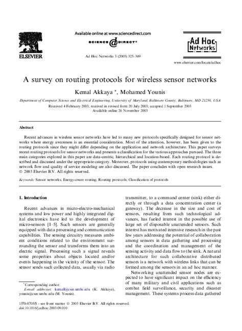 Pdf A Survey On Routing Protocols For Wireless Sensor Networks