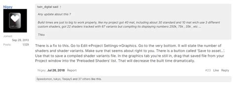 Compiling Shader Variants Taking Ages Page 16 Unity Engine Unity