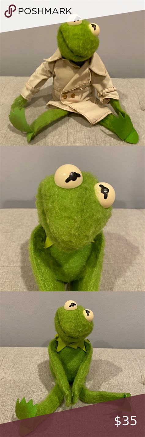 Fisher Price Vintage Kermit The Frog Muppet Detective Plush 1981