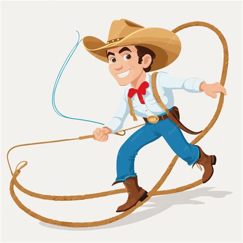 Cowboy Lasso Vector On A White Background Premium Ai Generated Vector