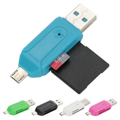 Wholesale In Cellphone Otg Card Reader Adapter With Micro Usb Tf Sd Card Port Phone