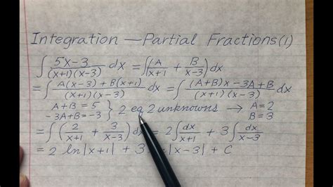 Integration Partial Fractions 1 Youtube