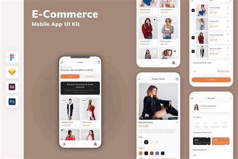E Commerce Mobile App Ui Kit Ui Kits And Libraries ~ Creative Market