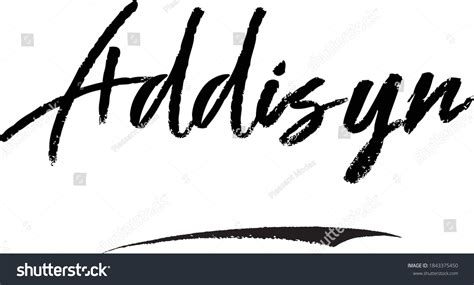 Addisynfemale Name Modern Brush Calligraphy Cursive Stock Vector