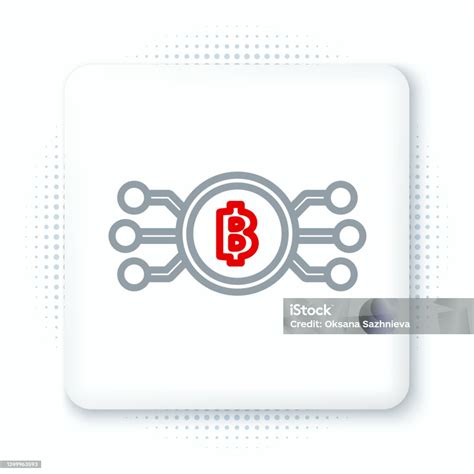 흰색 배경에 고립 된 마이크로 칩 회로 아이콘원에서 암호 화폐 비트 코인라인 블록 체인 기술 디지털 머니 시장 다채로운 개요 개념 벡터 0명에 대한 스톡 벡터 아트 및 기타