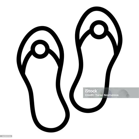 플립 플롭 라인 아이콘입니다 하얀색으로 분리된 해변 신발 벡터 그림 여름 샌들은 응용 프로그램을 위해 디자인 된 스타일을 설명합니다 0명에 대한 스톡 벡터 아트 및 기타