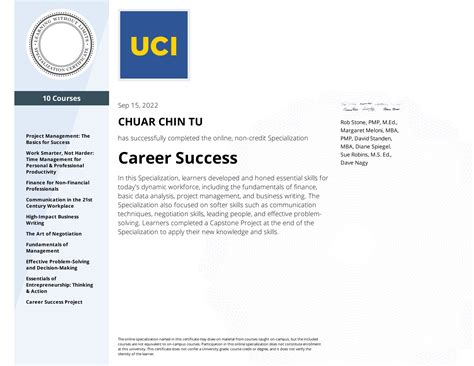 Certified Career Success Specialization Eric Chuar Singapore