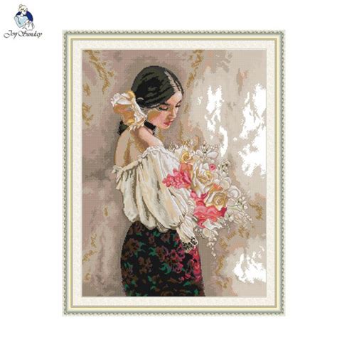 Joy Sunday Набор для вышивания крестом Цветы и девушки 14ct купить с доставкой по выгодным
