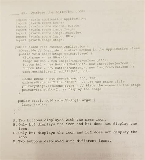 Solved 20 Analyze The Following Code Import