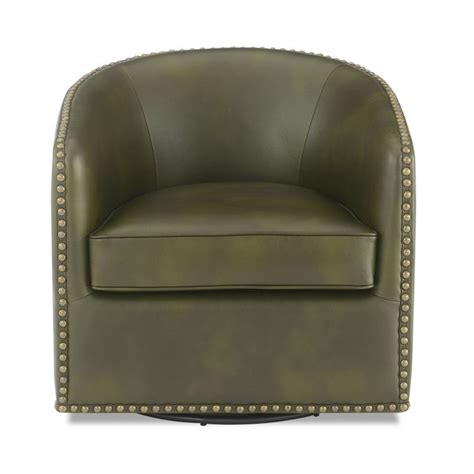 Comfort Pointe Tyler Arm Chair Fern Green Upholstered Nailhead Trim