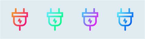 Socket Line Icon In Gradient Colors Power Plug Signs Illustration 42690816 Vector Art At Vecteezy