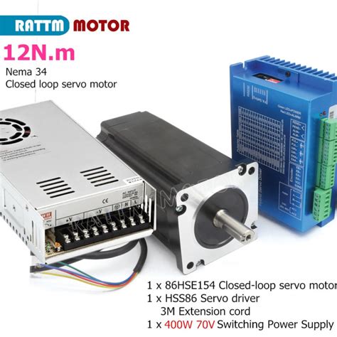 Nema 34 zárt hurok Stepper Servo Motor 154mm 6A 2 fázisú 12N m Hibrid és Hybrid Step Motor
