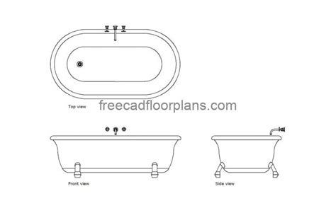 Clawfoot Tub Free Cad Drawings
