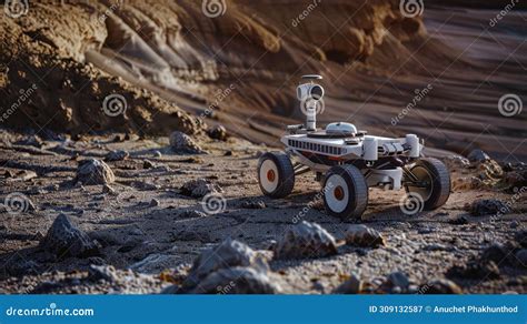 Robotic Rover Exploring Mars Like Terrain Stock Illustration Illustration Of Extraterrestrial