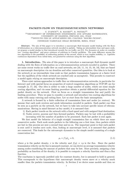 Packet Flow On Telecommunication Network Packets Flow On